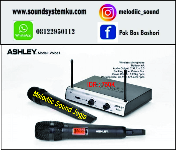 Mic Wireless Ashley Voice 1 Black | Grosir Audio & Perlengkapan Sound ...